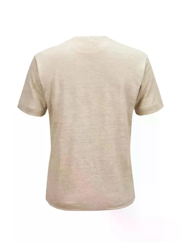 Eleventy Layered-neck Linen T-shirt