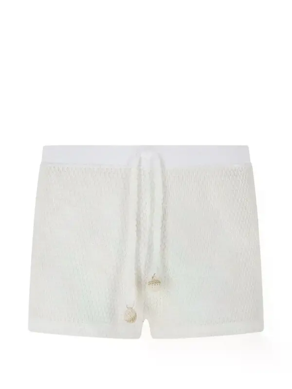 PIN-UP STARS Crochet Drawstring Shorts - White