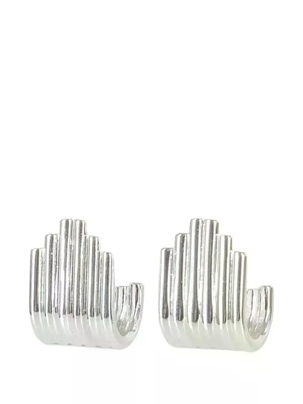 Federica Tosi Lobo Lea Ribbed Earrings - Silver