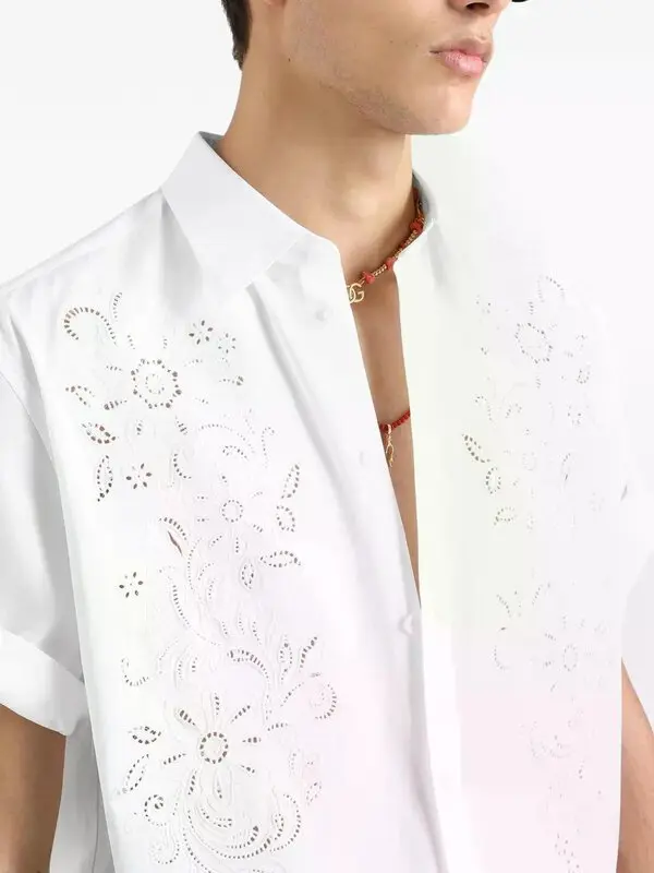 Dolce & Gabbana Hawaii Poplin Shirt With Cutwork
