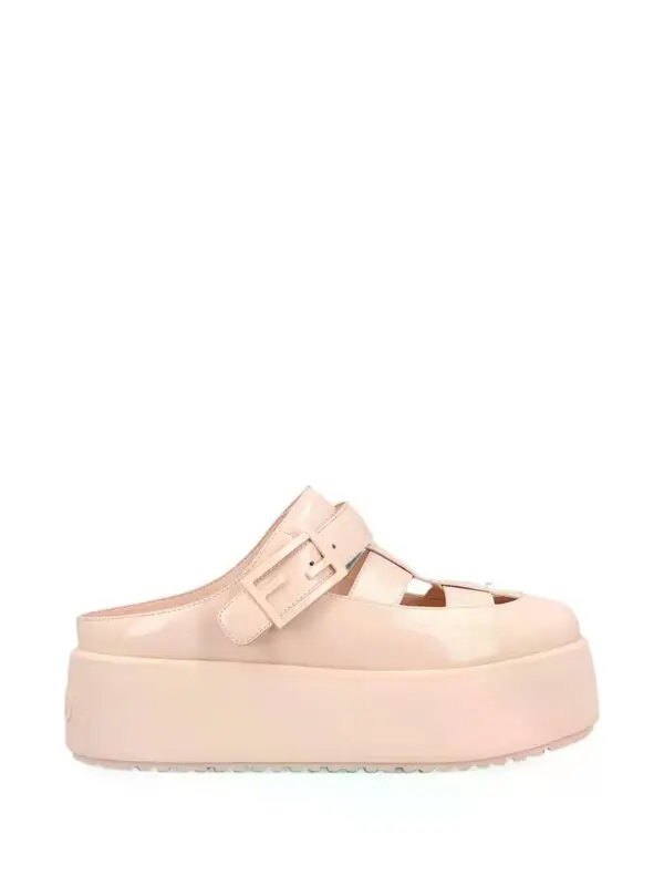 Fendi Sunshine Buckle-fastening Platform Mules