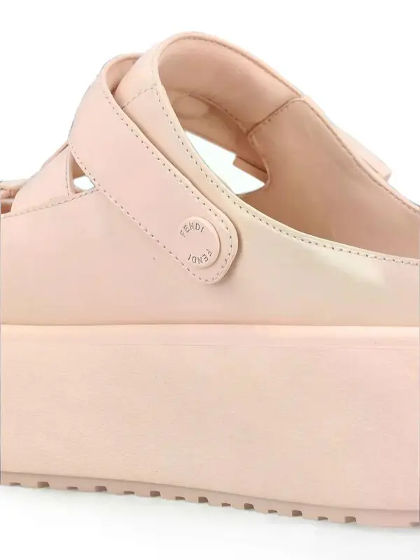 Fendi Sunshine Buckle-fastening Platform Mules