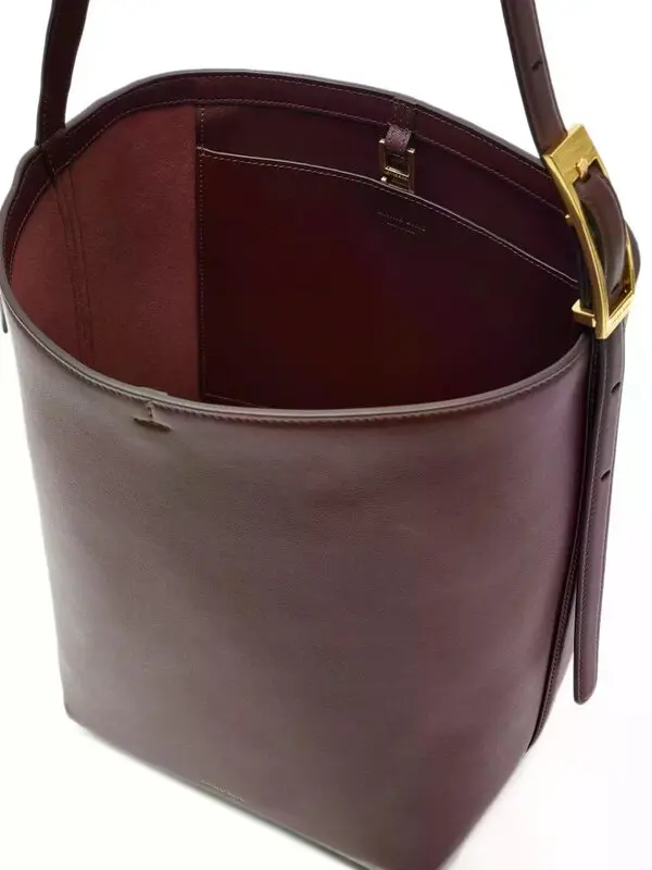 ANINE BING Elly Leather Bucket Bag - Red