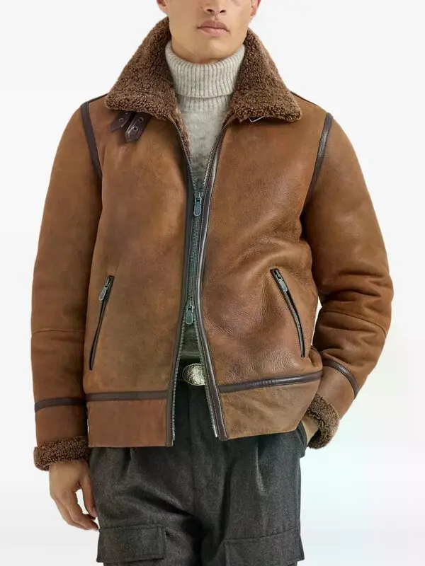 Brunello Cucinelli Shearling Aviator Jacket