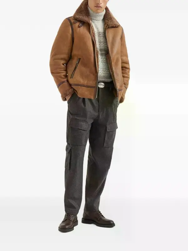 Brunello Cucinelli Shearling Aviator Jacket