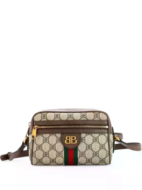 Balenciaga X Gucci The Hacker Project Camera Bag Bb Coated Canvas Mini Crossbody Bag - Brown