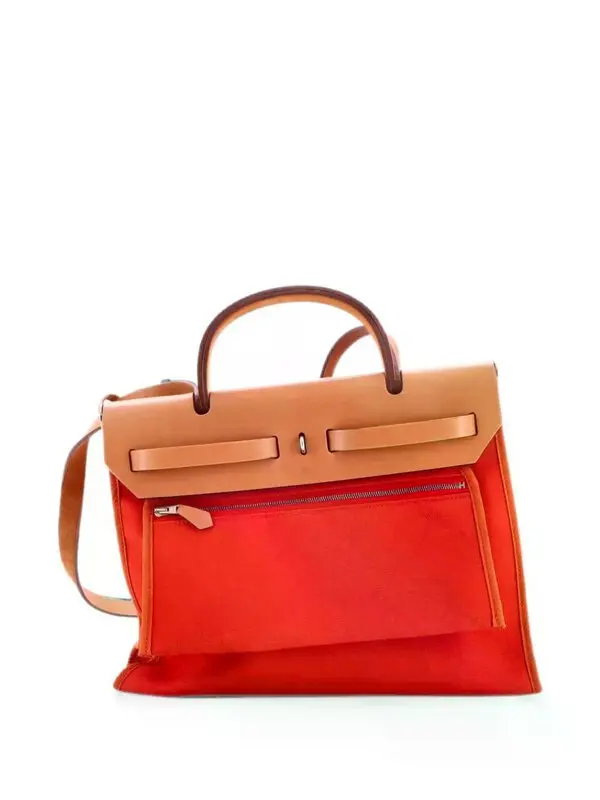 Hermès Herbag Zip Leather And Toile 31 Shoulder Bag