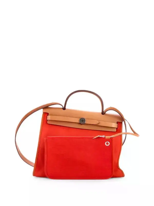 Hermès Herbag Zip Leather And Toile 31 Shoulder Bag