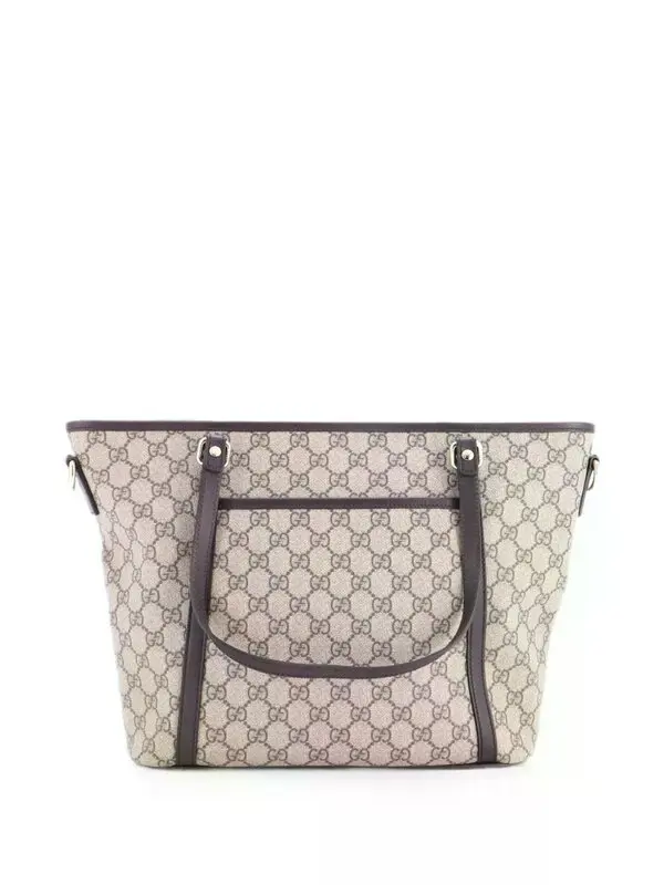Gucci Front Pocket Convertible Gg Coated Canvas Medium Tote Bag
