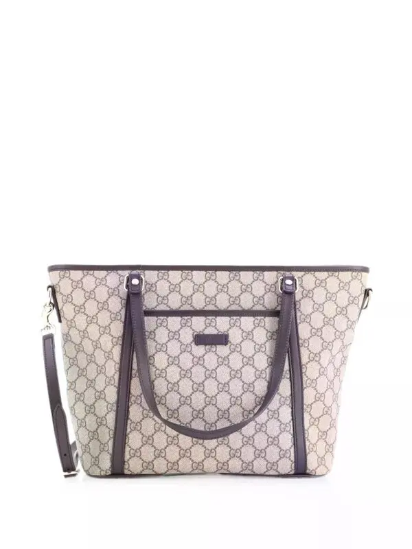 Gucci Front Pocket Convertible Gg Coated Canvas Medium Tote Bag
