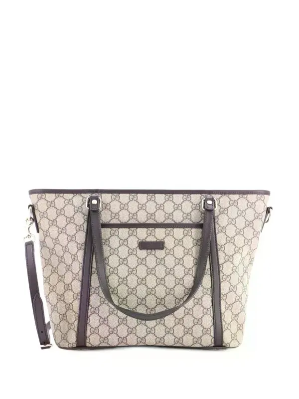 Gucci Gg Coated Canvas Medium Tote Bag - Brown