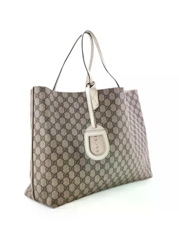 Gucci Reversible Gg Coated Canvas With Leather Medium Tote Bag