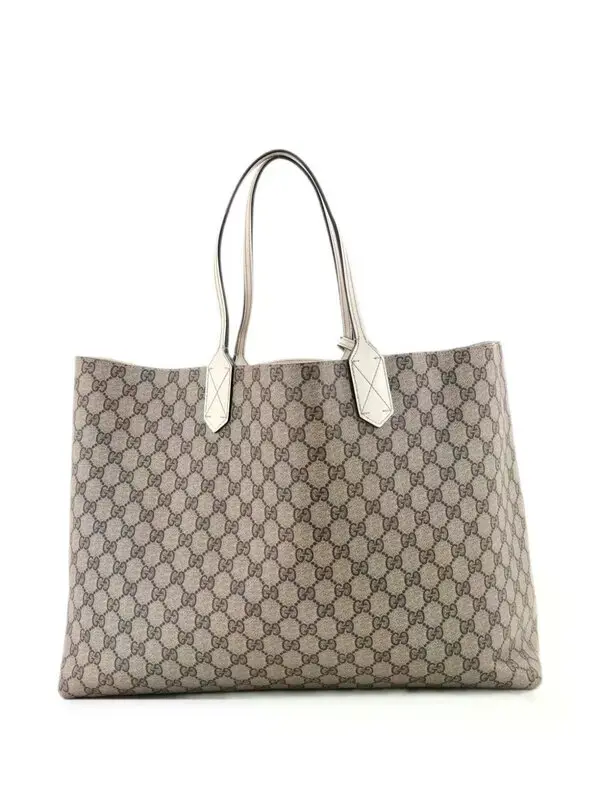 Gucci Reversible Gg Coated Canvas With Leather Medium Tote Bag