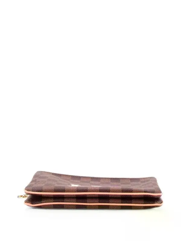 LOUIS VUITTON Double Zip Pochette Damier Clutch Bag