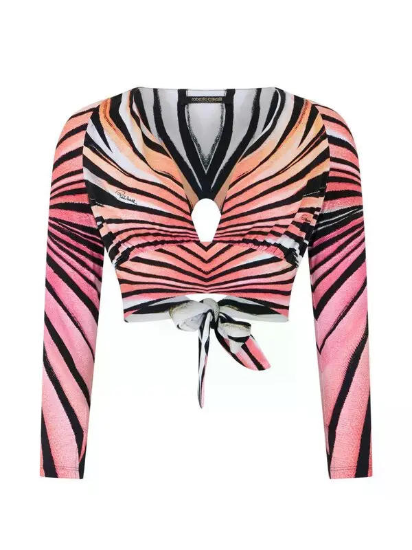Roberto Cavalli Tie-fastening Long Sleeve Top
