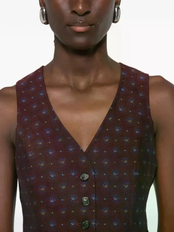 Etro Geometric-pattern V-neck Waistcoat