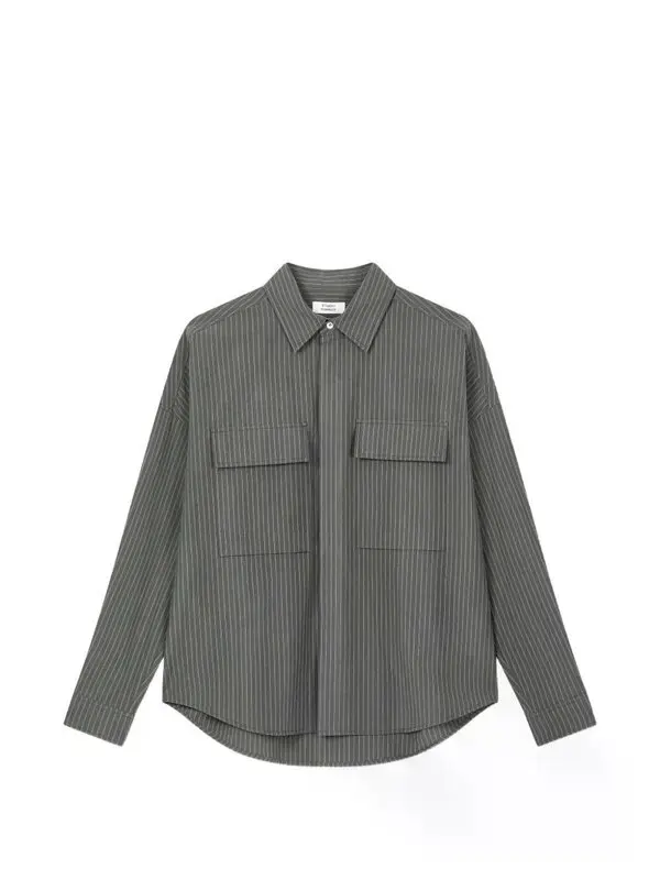 STUDIO TOMBOY Striped Chest-pockets Cotton Shirt
