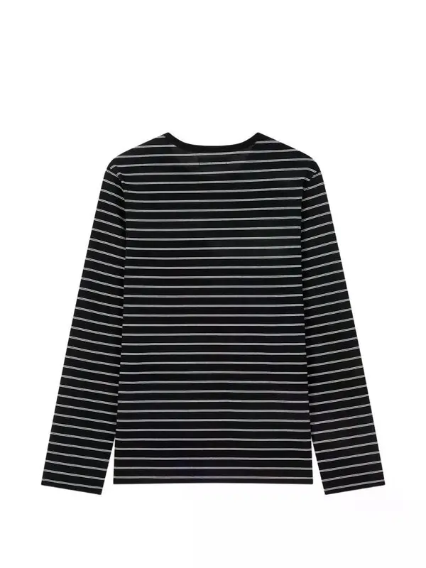 STUDIO TOMBOY Striped Long-sleeve Cotton T-shirt - Black