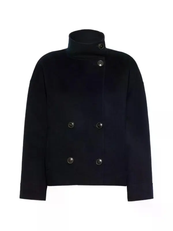Max Mara Double-breasted High-neck Coat - Blue