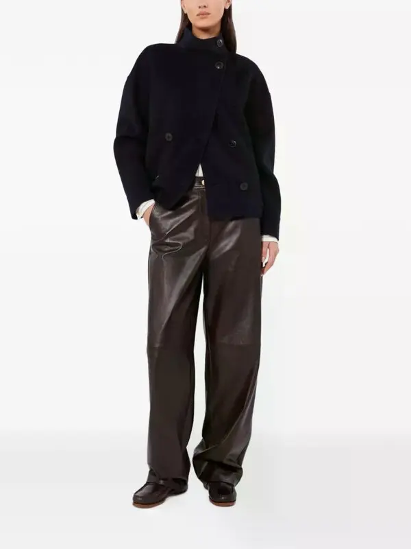 Max Mara Double-breasted High-neck Coat - Blue