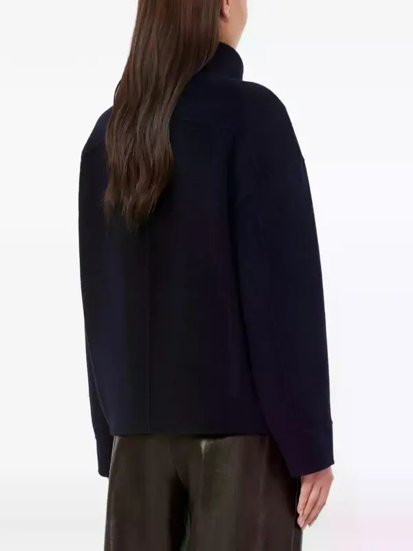 Max Mara Double-breasted High-neck Coat - Blue
