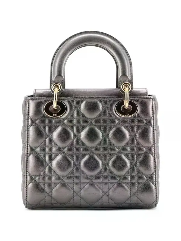 Dior Lady Bag Cannage Quilt Leather Shoulder Bag - Metallic