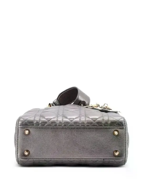 Dior Lady Bag Cannage Quilt Leather Shoulder Bag - Metallic