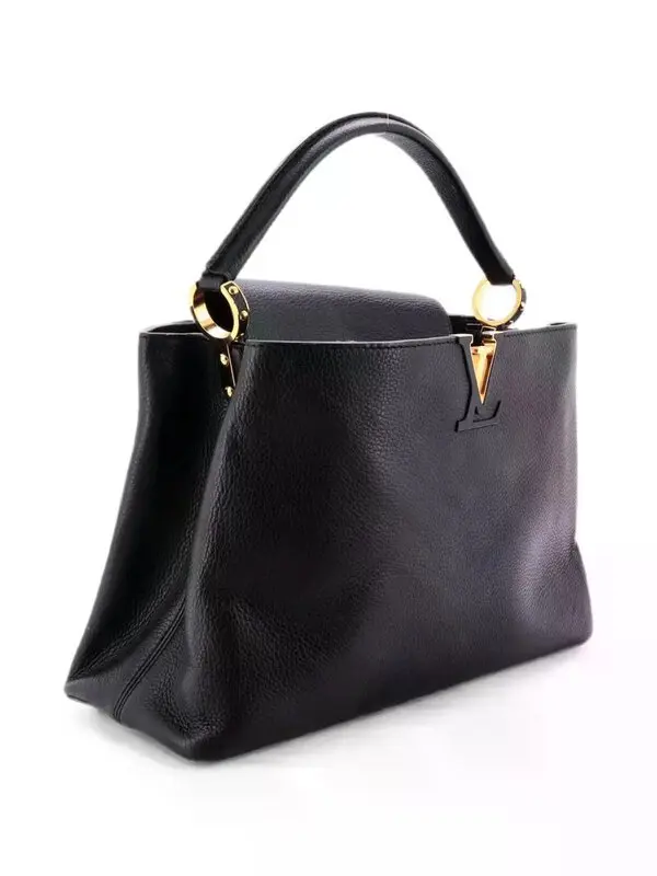 LOUIS VUITTON Capucines Leather Mm Satchel - Black