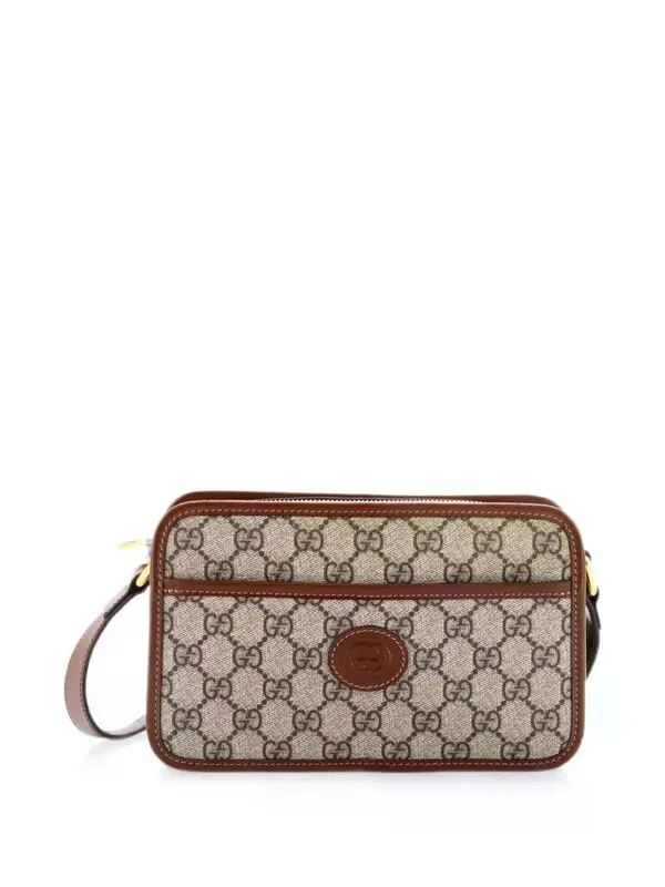 Gucci Interlocking G Patch Camera Bag Gg Coated Canvas Mini Crossbody Bag