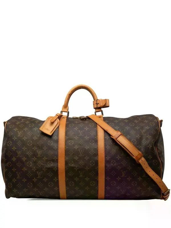 LOUIS VUITTON 1988 Monogram Keepall Bandouliere 60 Travel Bag - Brown