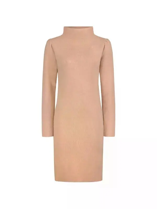 CHAMOIS FOU Chamois High-neck Long-sleeve Mini Dress