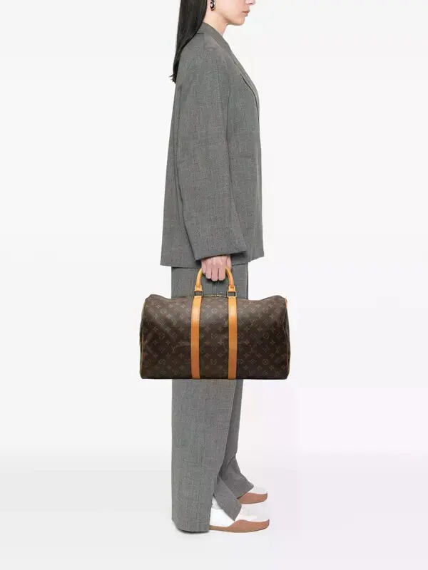 LOUIS VUITTON 1987 Monogram Keepall 45 Travel Bag - Brown