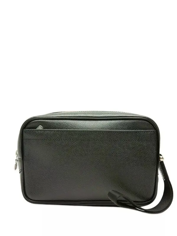 LOUIS VUITTON 2004 Taiga Pochette Kaluga Clutch Bag - Black