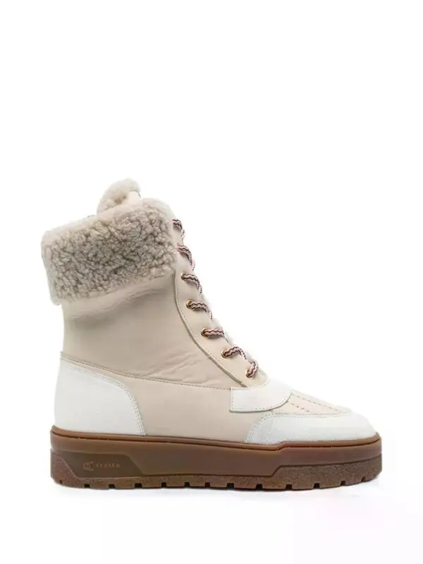 POLLINI Shearling-trim Lace-up Boots