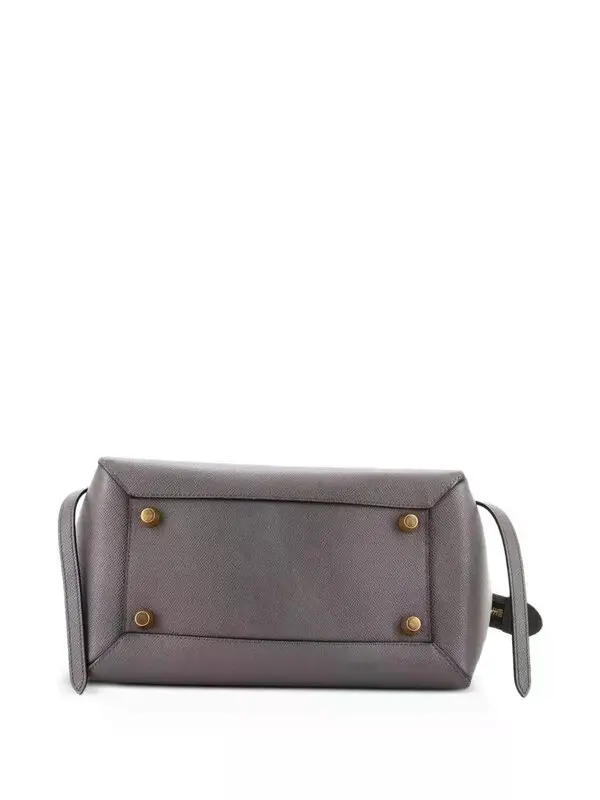 Celine Textured Leather Mini Belt Bag - Grey