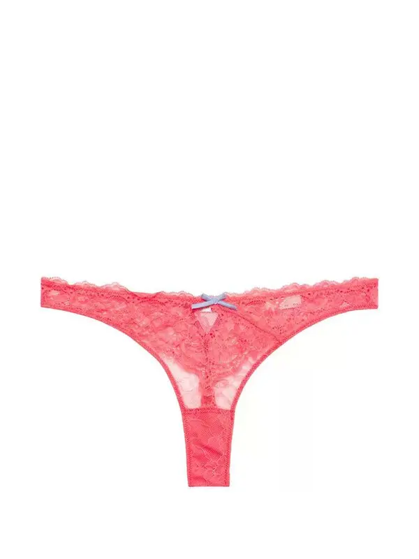 FLEUR DU MAL Bianca Lace Thong - Pink