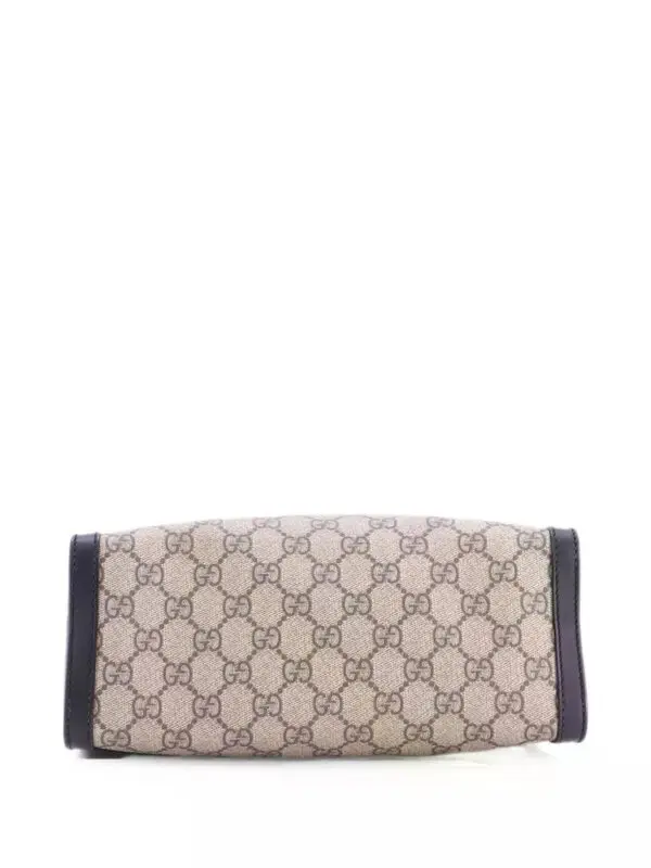 Gucci Padlock Chain Tote Gg Coated Canvas Leather Small Shoulder Bag - Black