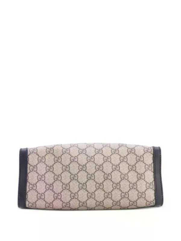 Gucci Padlock Chain Tote Gg Coated Canvas Leather Small Shoulder Bag - Black