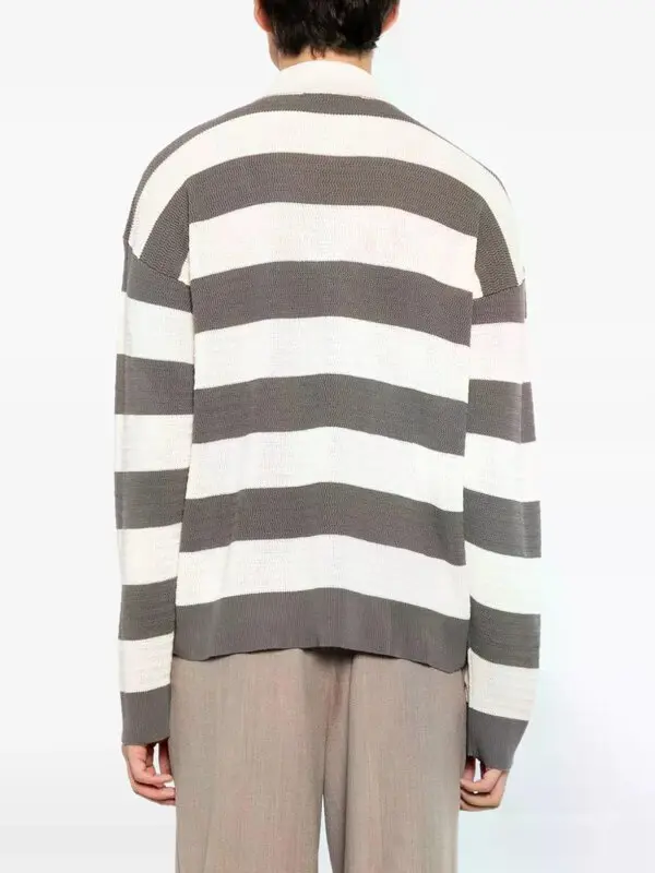 AMI Paris De Coeur Cardigan With Horizontal Stripes