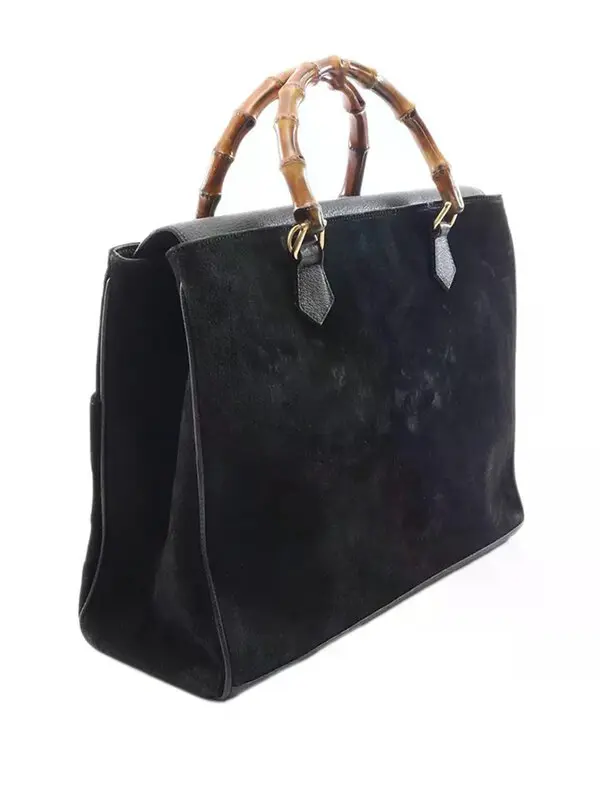 Gucci 20th Century Bamboo Suede Satchel