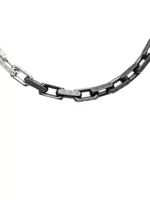 LOUIS VUITTON 2022 Stainless Steel Monogram Chain Necklace