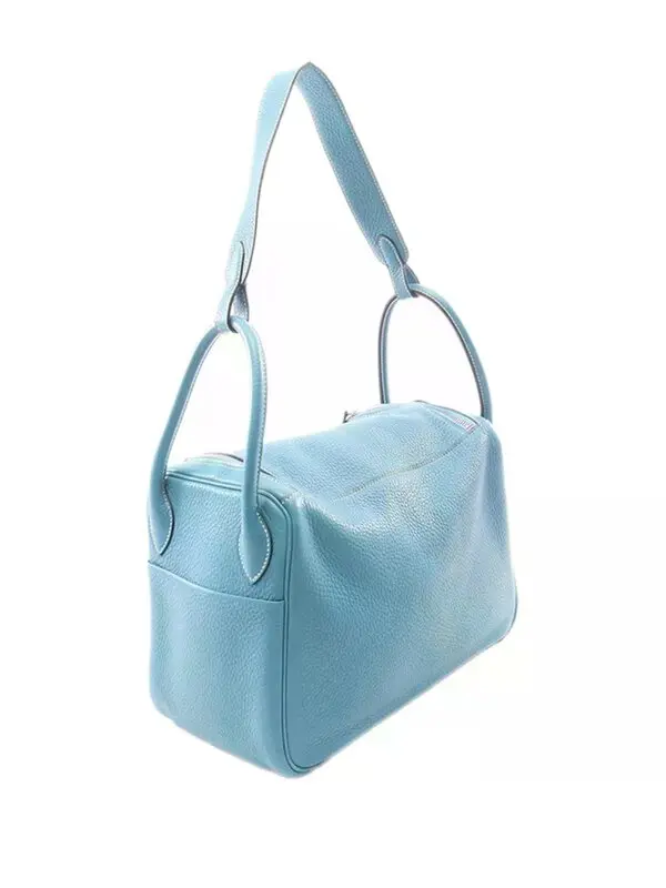 Hermès Clemence Lindy 30 Shoulder Bag - Blue