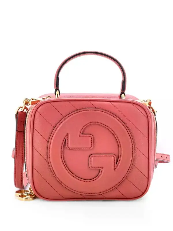 Gucci Blondie Nm Top Handle Shoulder Bag Diagonal Quilted Leather Satchel - Pink