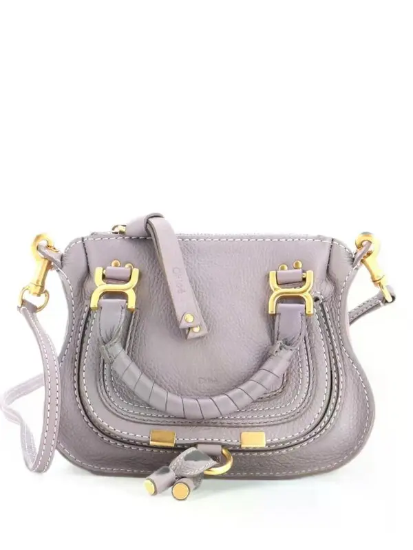 Chloé Marcie Satchel Leather Baby Crossbody Bag - Grey