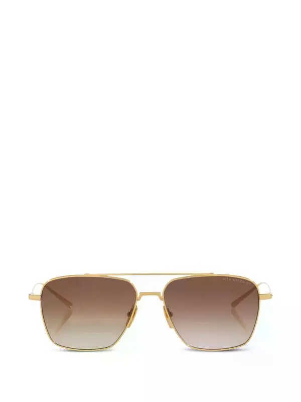 Dita Square-frame Sunglasses With -tone Titanium - Gold