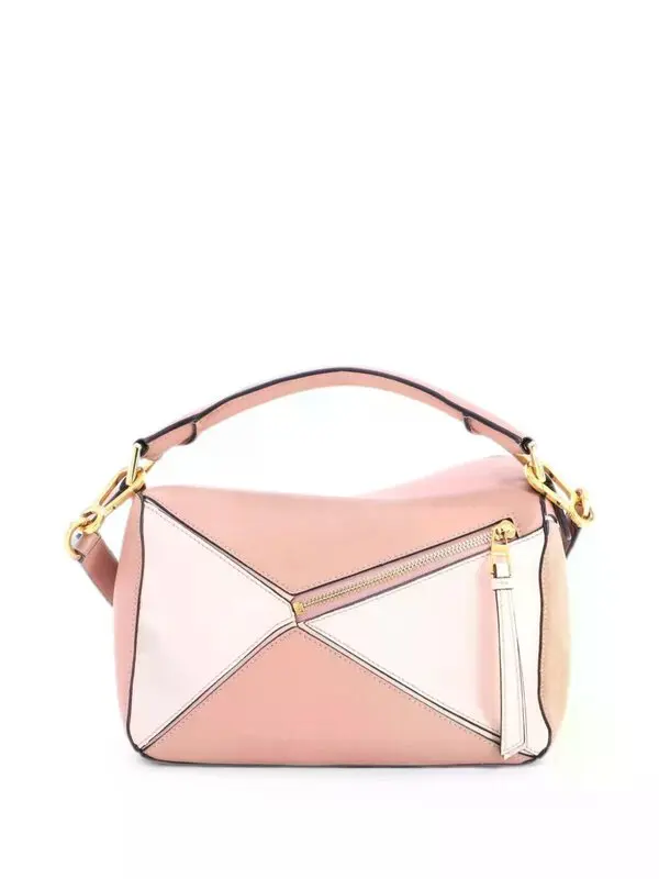 Loewe Puzzle Bag Leather And Suede Satchel - Neutrals