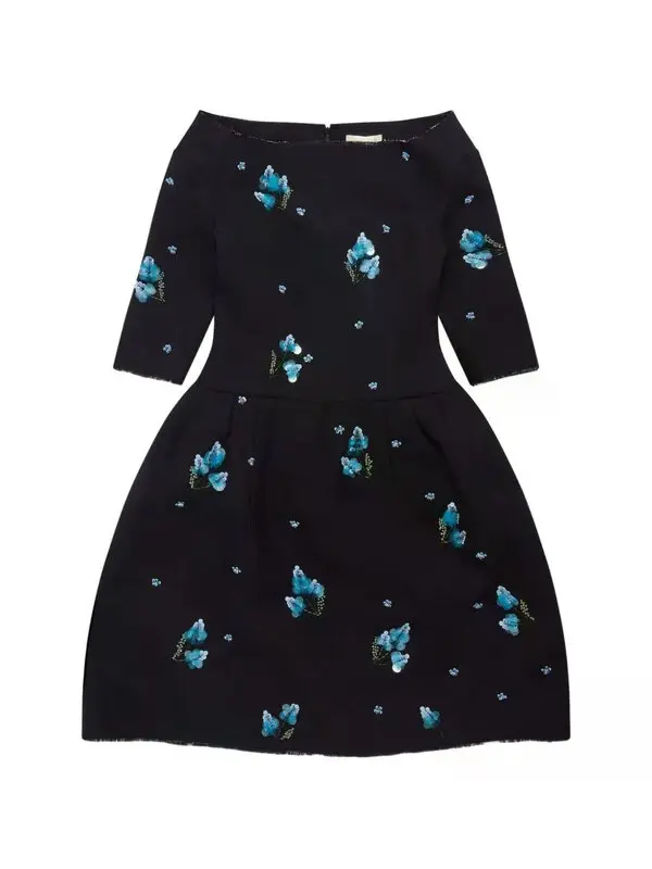 SHUSHU/TONG Floral Embroidered Mini Dress