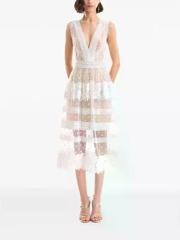 GEMY MAALOUF Sleeveless V-neck Lace Dress