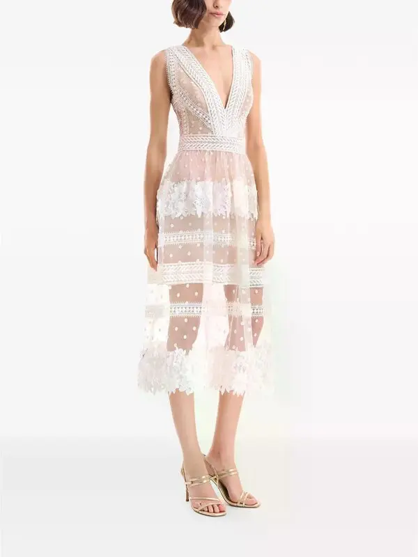 GEMY MAALOUF Sleeveless V-neck Lace Dress