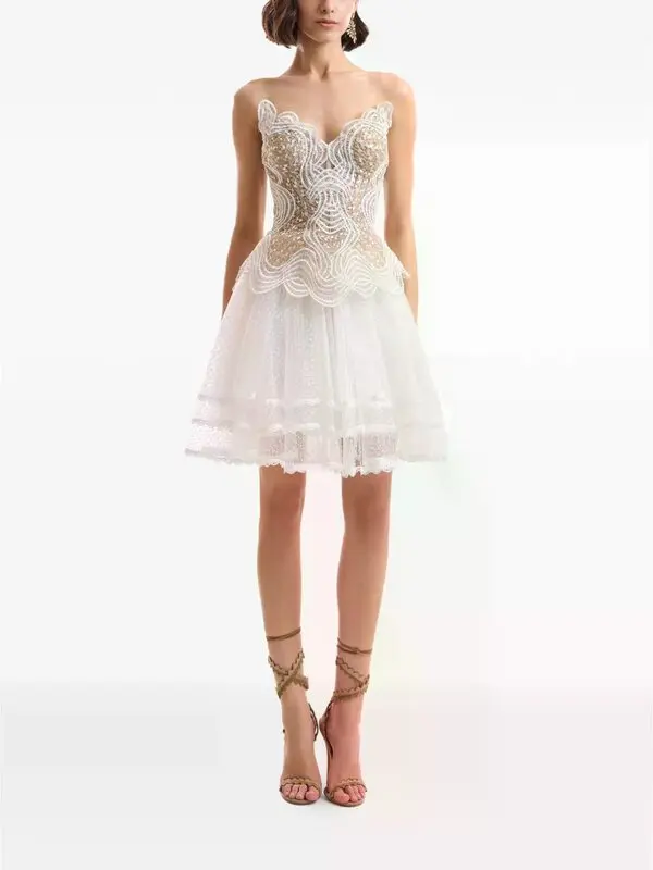 GEMY MAALOUF Point D'esprit Tiered Skirt